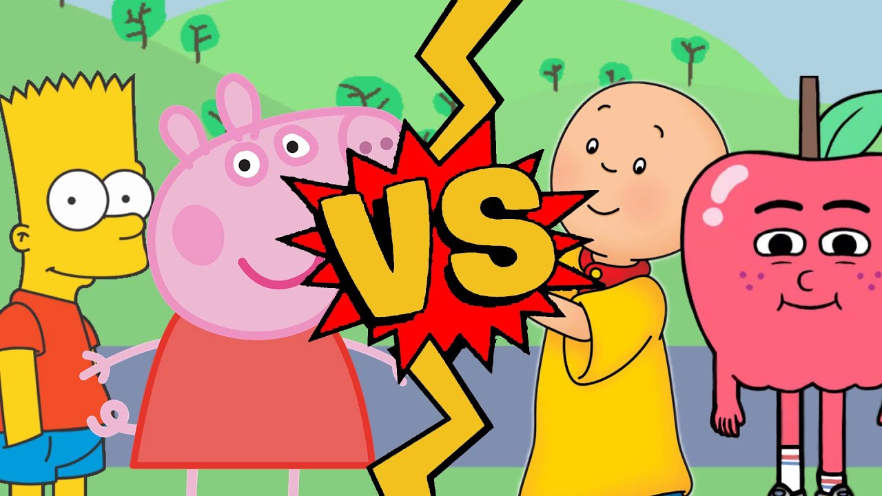 M.U.G.E.N. Battles | Bart Simpson/Peppa Pig vs Caillou/Apple - YouTube