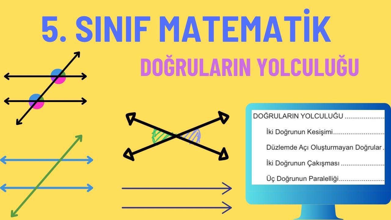 5. Sınıf Matematik YENİ MÜFREDAT İki doğrunun kesişimi, paralelliği ...