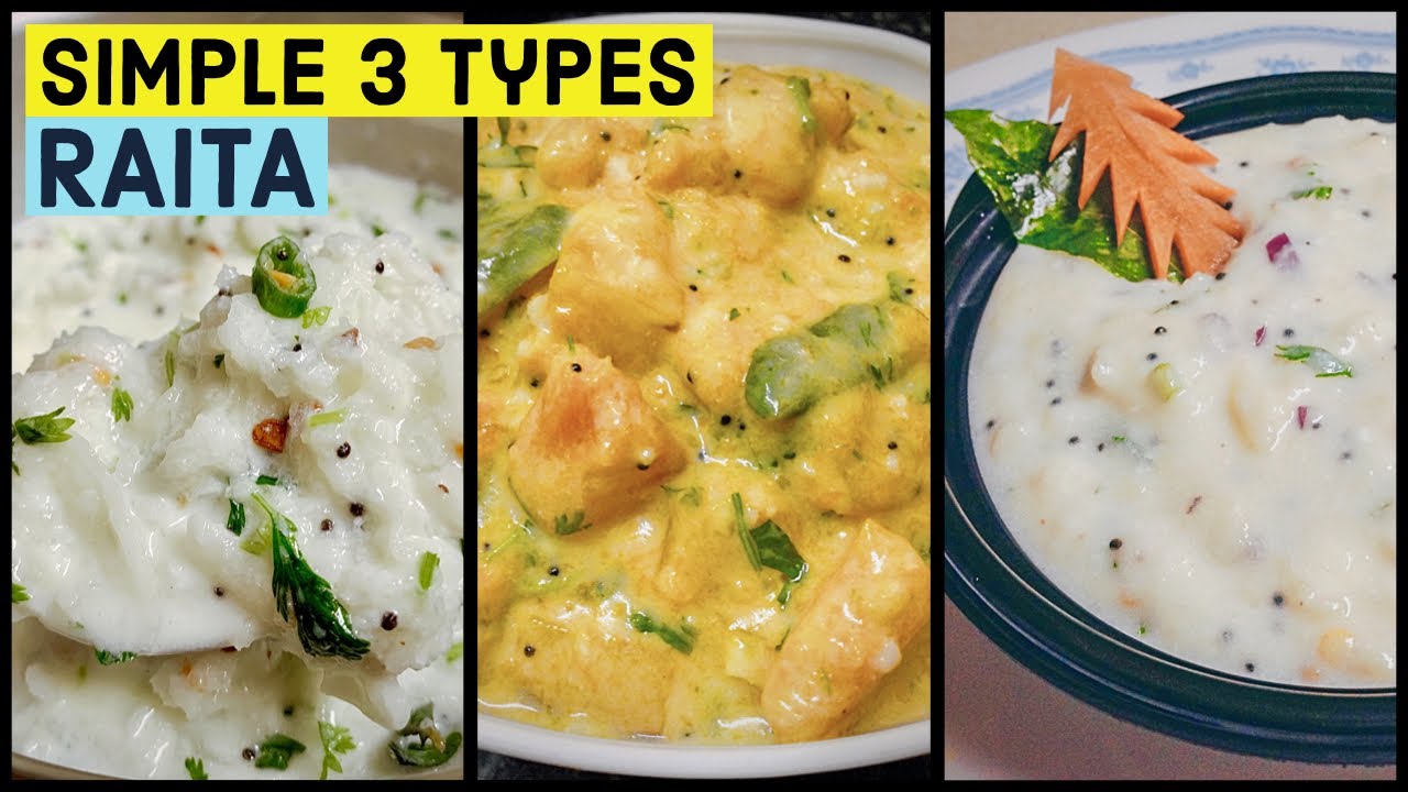 3 Types Simple and Quick Raita - YouTube