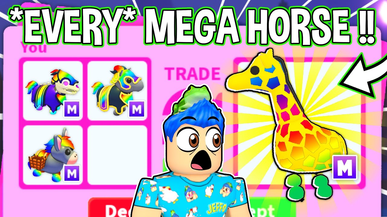 I Traded *EVERY* Mega Neon HALLOWEEN HORSE Pet In Adopt Me Roblox ...