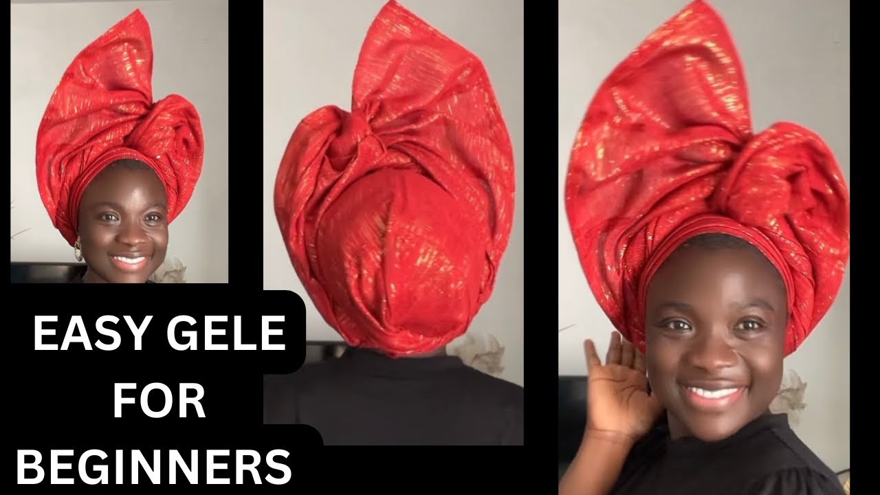 HOW TO Do BEGINNERS Gele By Yourself WITHOUT Pining || Tutorial - YouTube