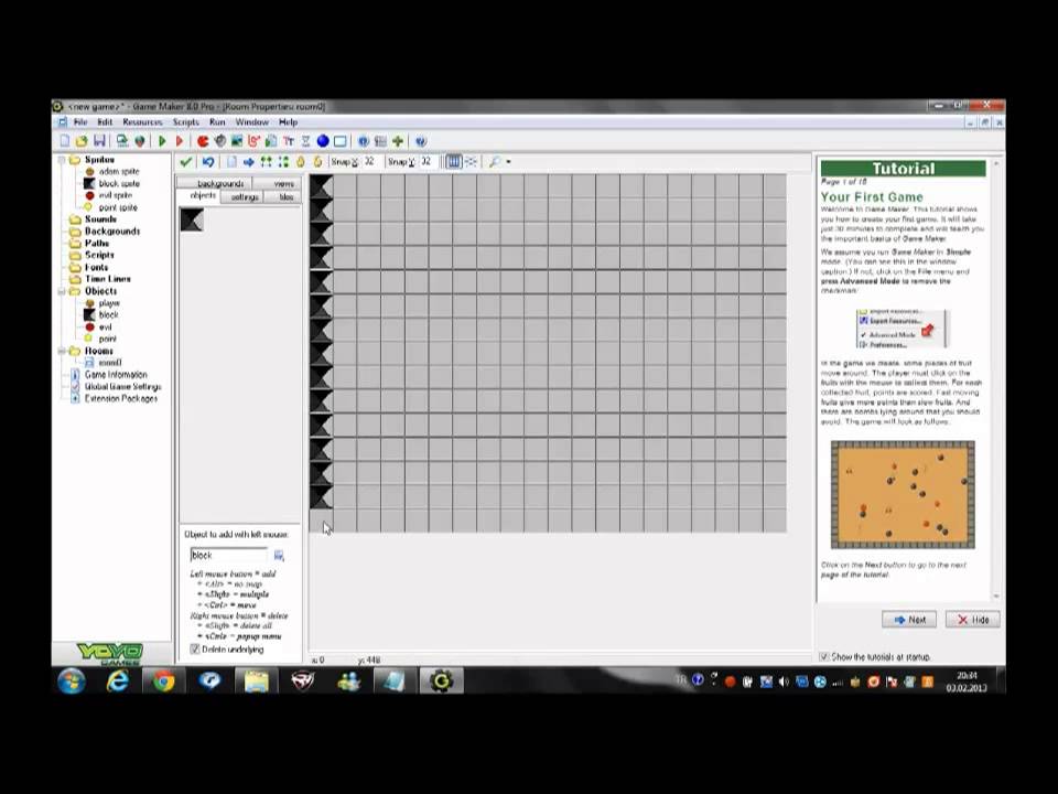 Game Maker 8.0 Pro ile oyun yapımı - YouTube