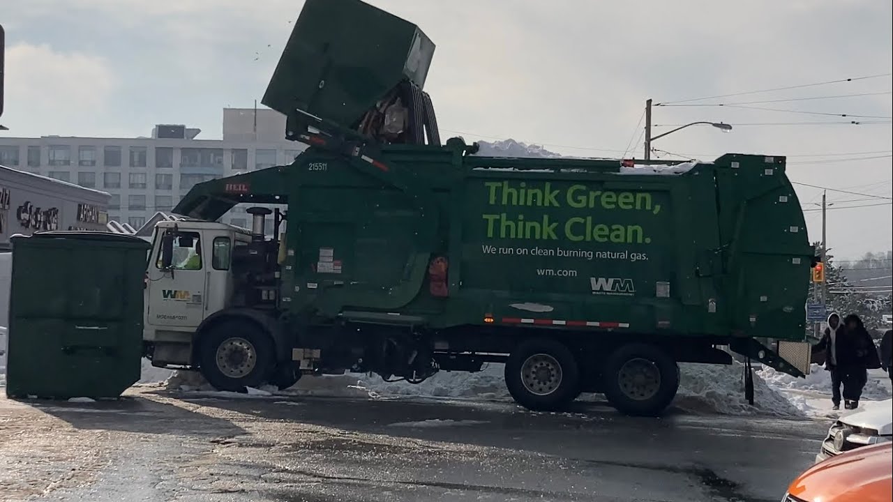 Super Skilled Garbage Truck Driver WM Toronto - YouTube
