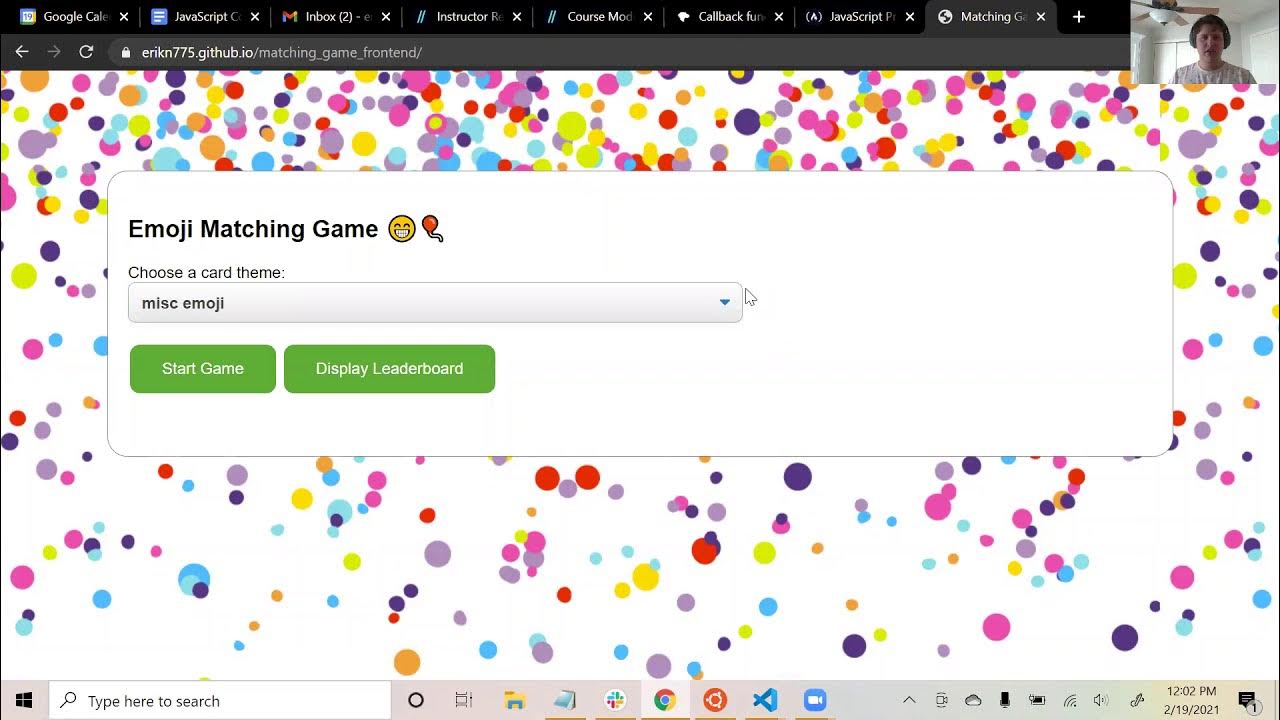 Javascript matching game - YouTube