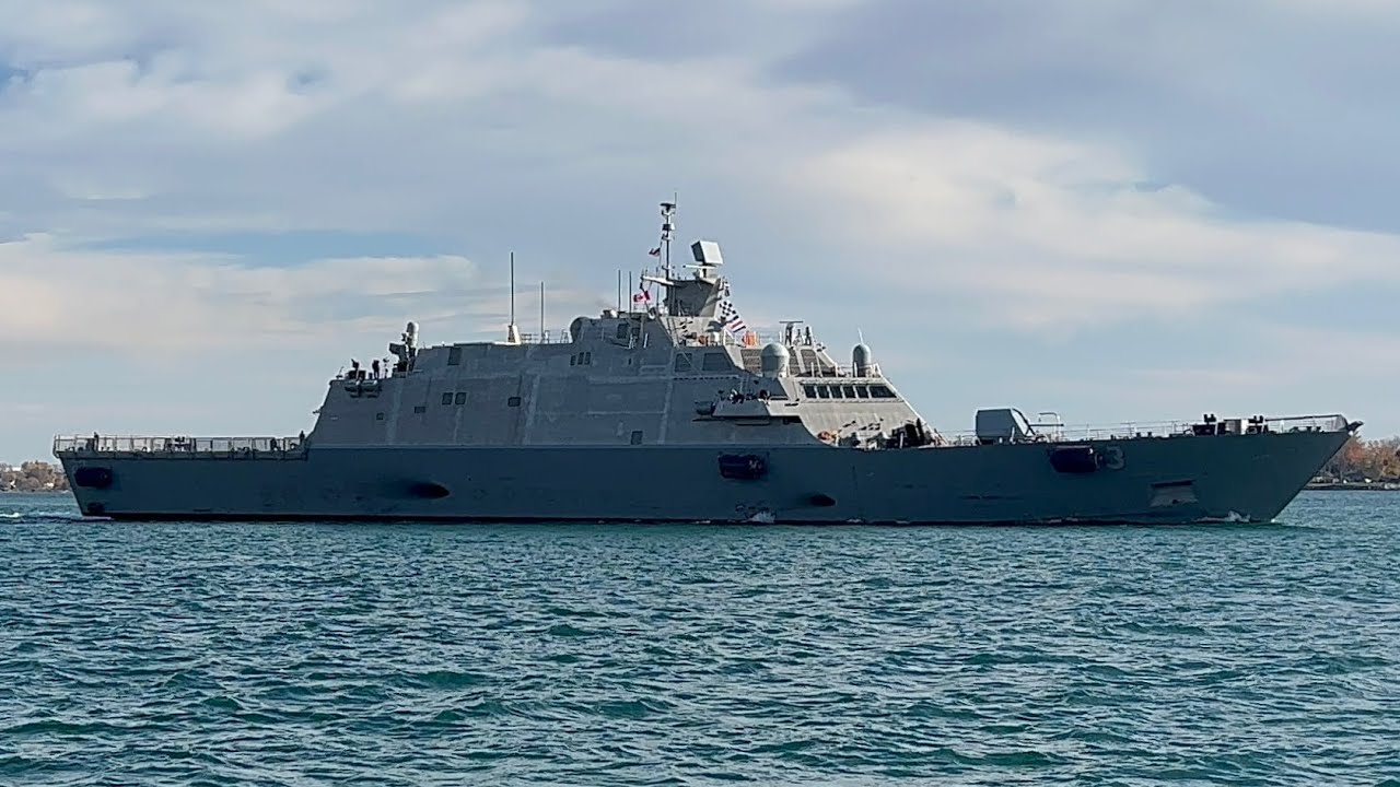 Brand New War Ship - USS Cooperstown On The St. Clair River - YouTube