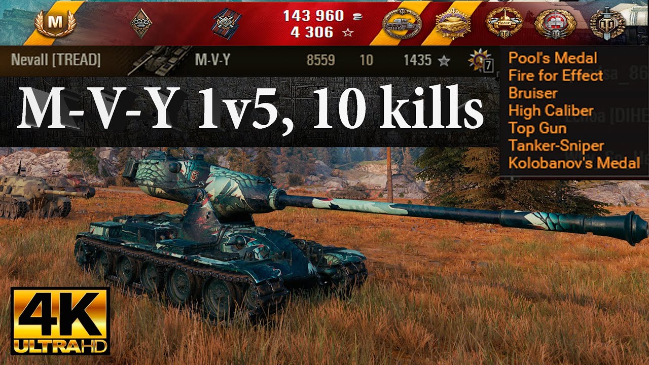M-V-Y video in Ultra HD 4K 🔝 1v5, 10 kills, 8559 dmg 🔝 World of Tanks ️ ...