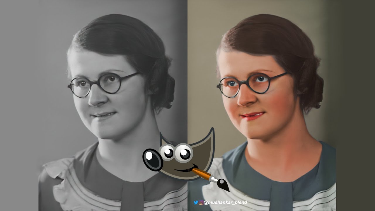 GIMP Photo Colorization Workflow / Time-lapse / 2.10.20 - YouTube