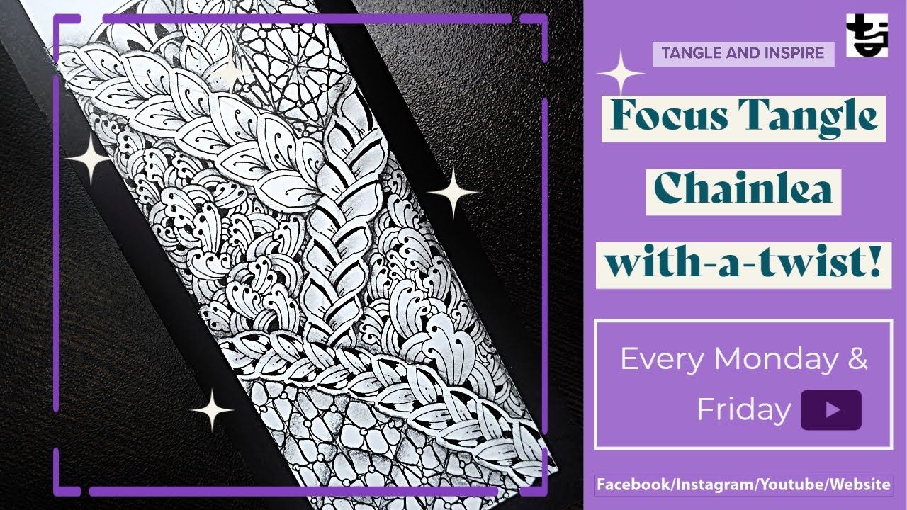 Zentangle Focus Tangle Chainlea | create your own Zentangle Bookmark ...