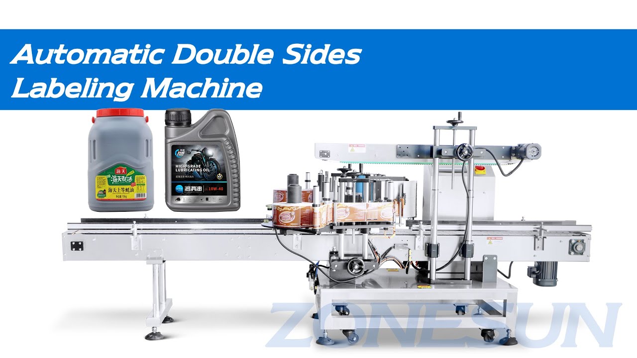 How To Use Automatic Double Side Labeling Machine for Gallon Square ...