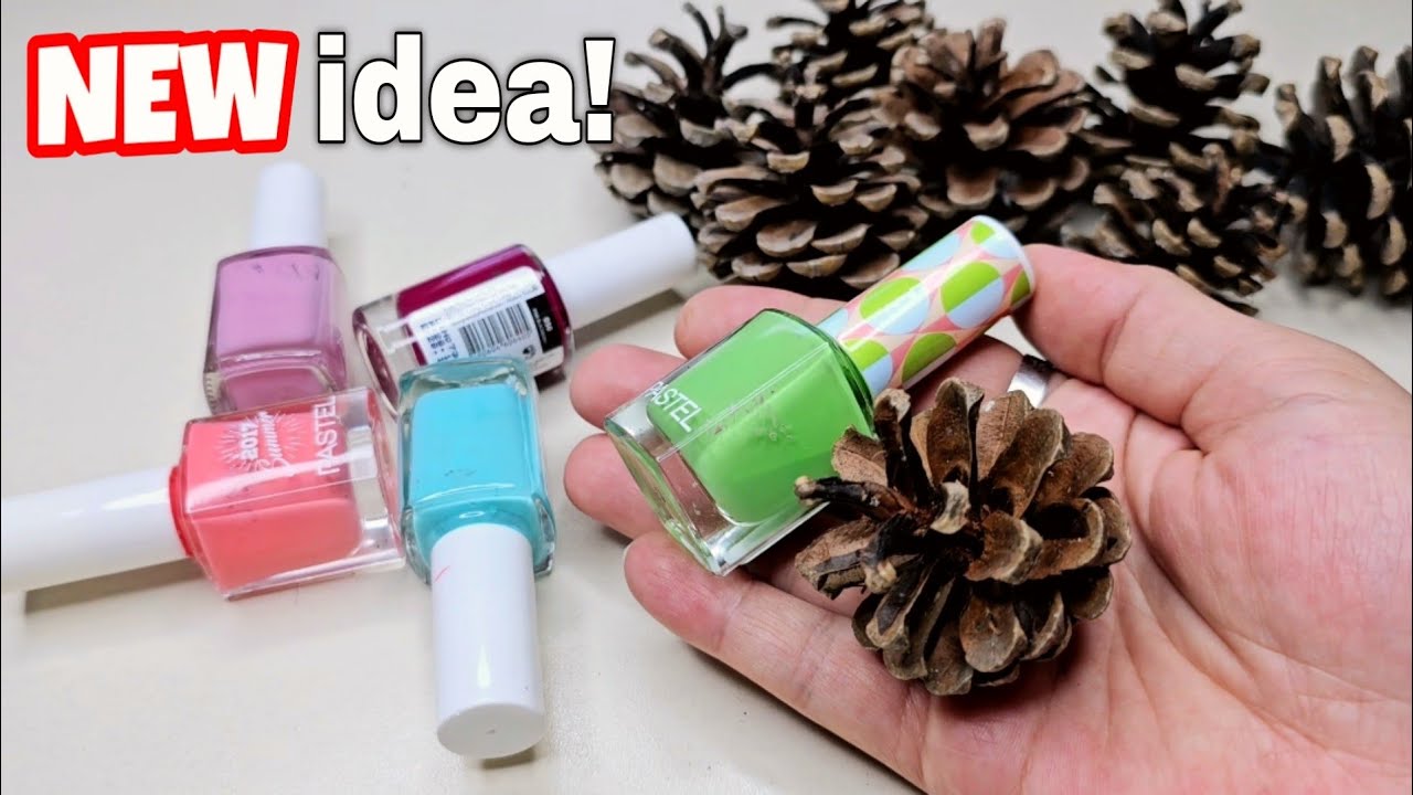 Pine Cones and Nail Polish! 🥰What a Fantastic Idea! Look What I Made? 👍 ...