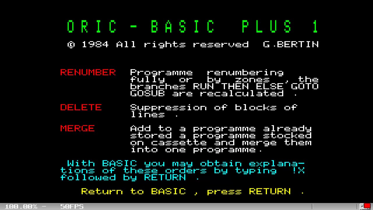 Oric Basic Plus 1 1984G Bertin TANGERINE ORIC 1 ATMOS PRAVETZ 8D ...