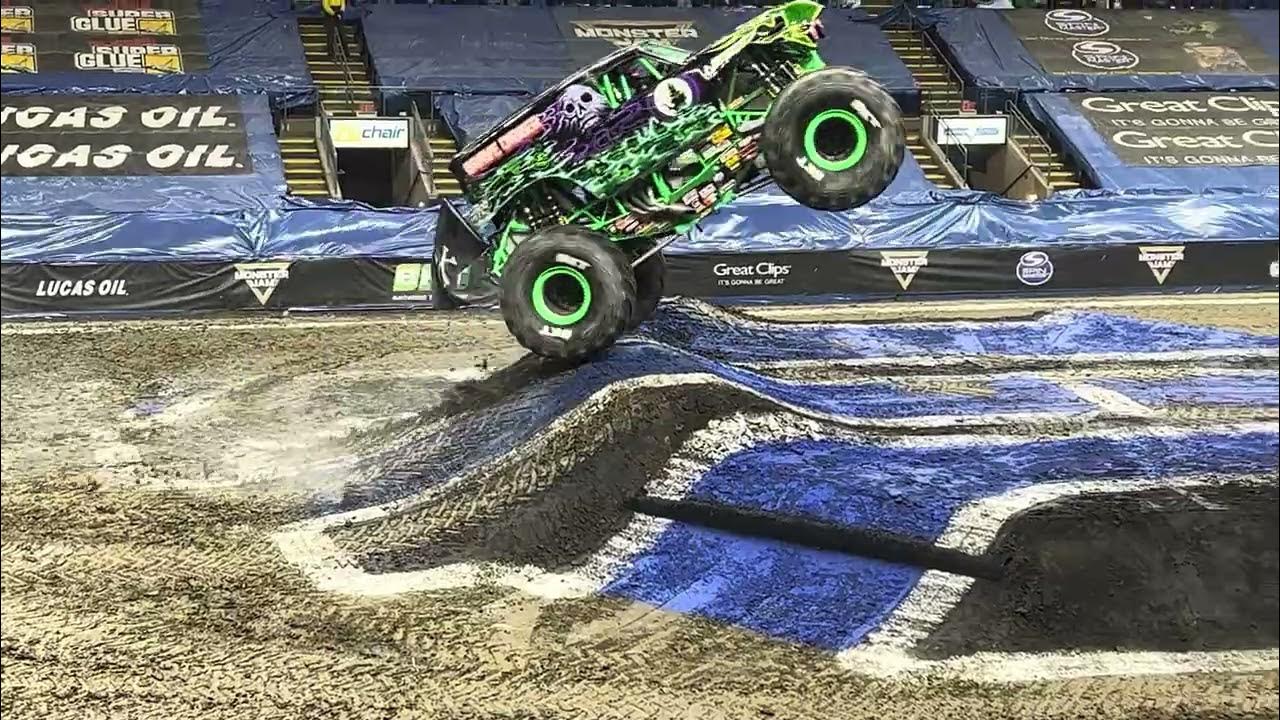 Monster Jam 2023 Total Mortgage Arena Racing Grave Digger Krysten Anderson - YouTube
