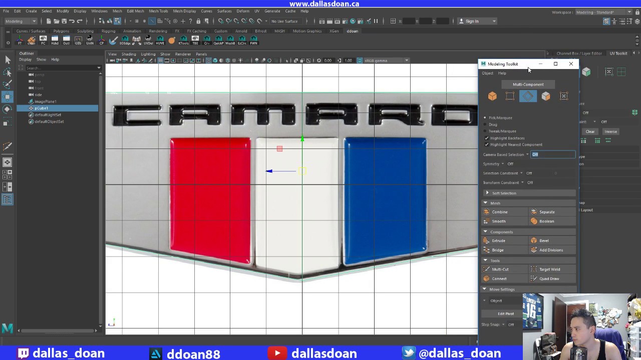Camero Emblem Modeling, UVing and Texturing - YouTube