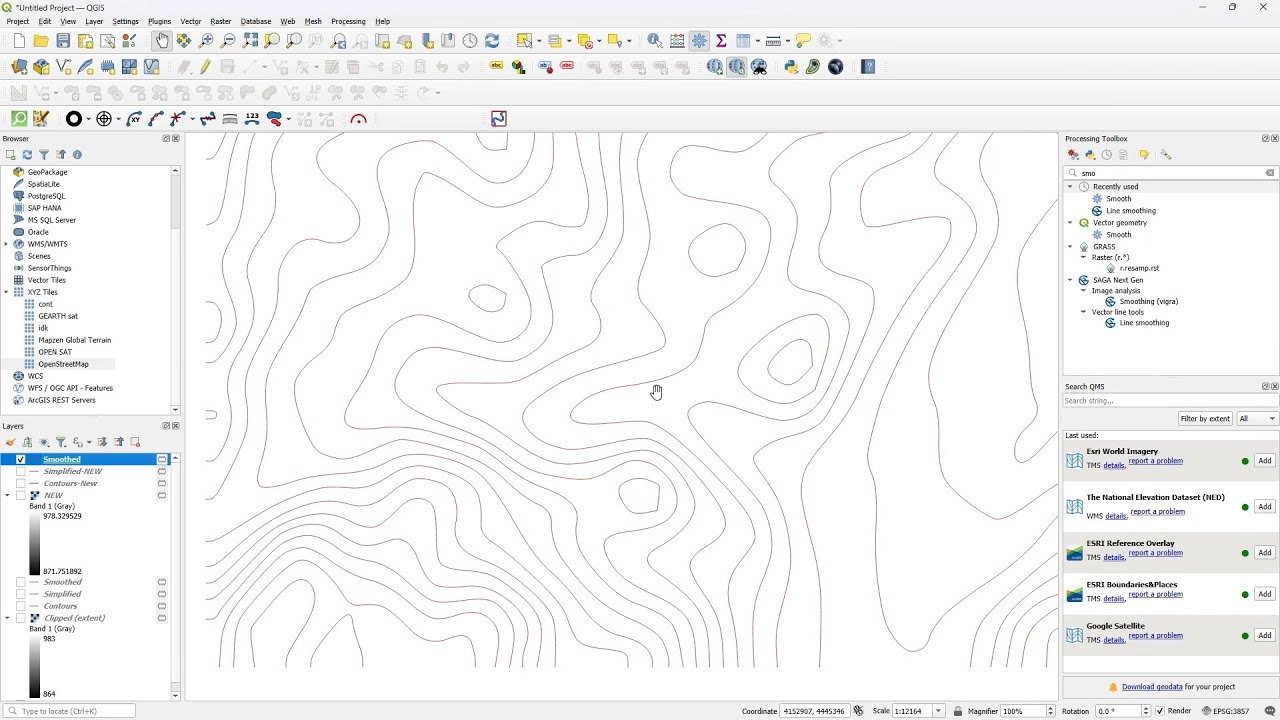 طريقة عمل الـ contour maps باستخدام ArcGIS QGIS - YouTube