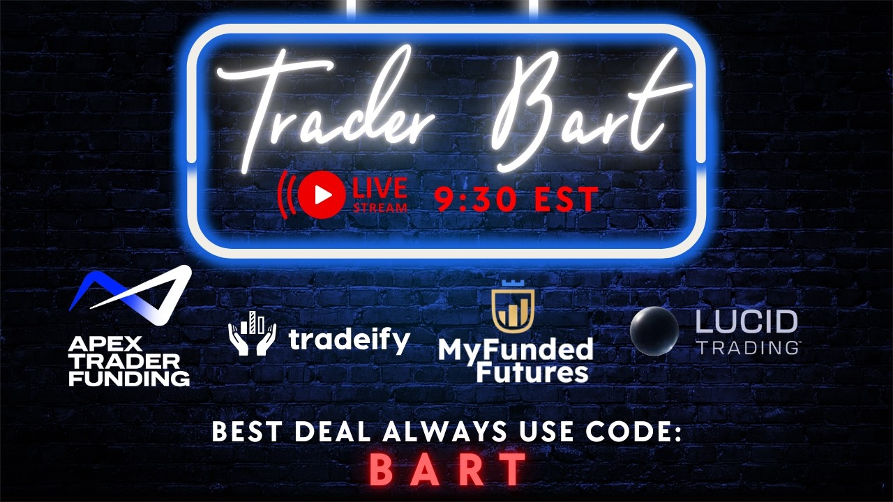 Live Futures Trading | ES, NQ & Gold | APEX -90% CODE: BART - YouTube