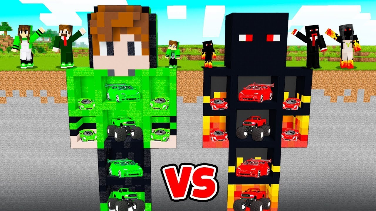 Cadres POOR vs ATHOS RICH BASE WITH CARS Battle in Minecraft - YouTube