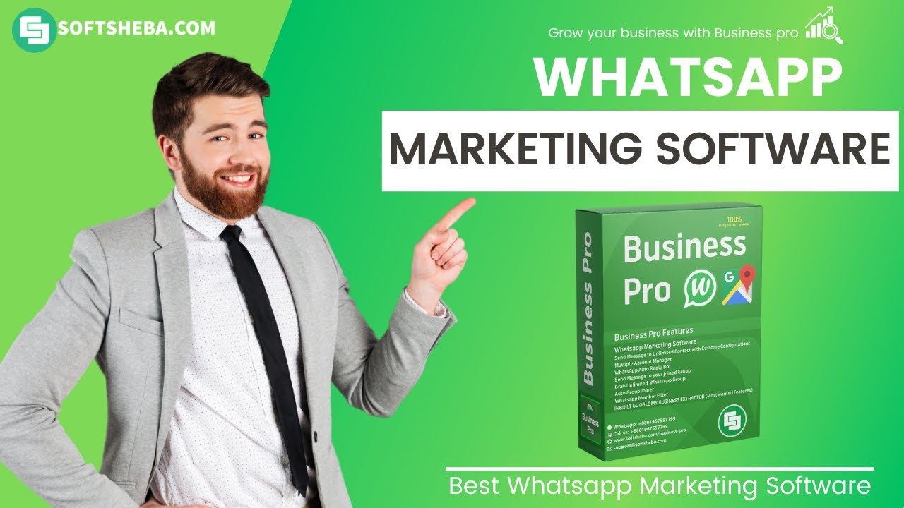 WhatsApp Bulk Message Sender | WhatsApp Marketing software | Business Pro - Softsheba.com - YouTube