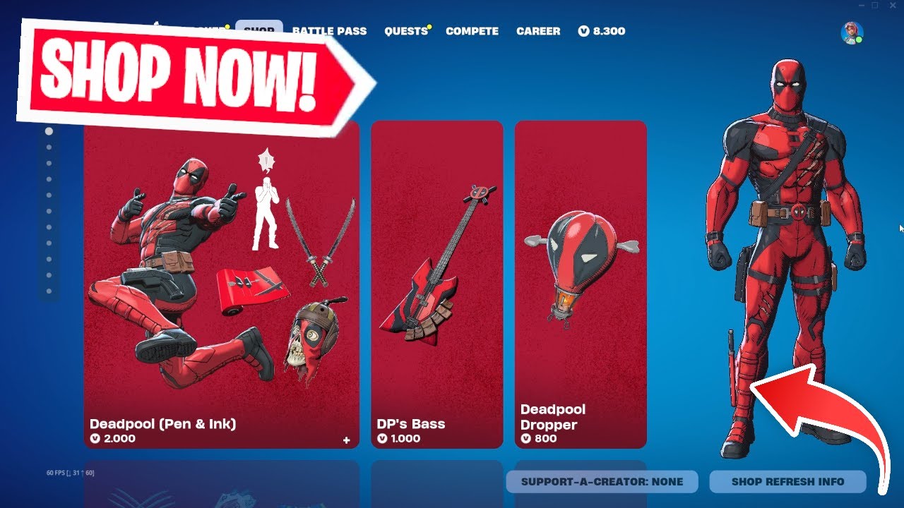 DEADPOOL SKIN IS BACK! Fortnite Item Shop [August 3rd, 2024] (Fortnite ...