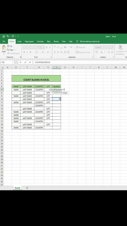 Count Blanks #excel #shorts #excel #exceltips #exceltutorial #exceltrick - YouTube