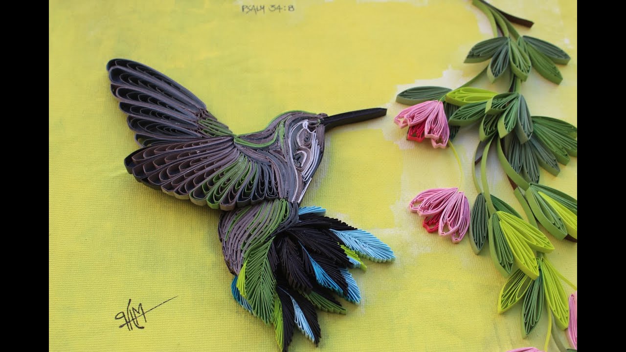 Quilled Humming bird - YouTube