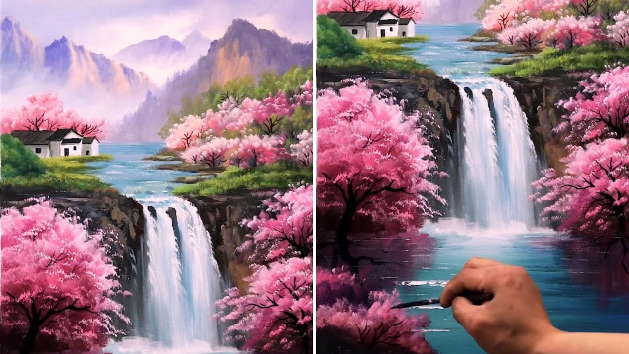Beautiful Landscape Painting EP02 | Step By Step Painting Tutorial ...