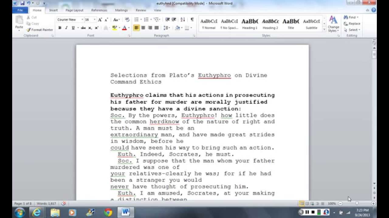 Lecture on the Divine Command Theory of Ethics and Plato's Euthyphro ...