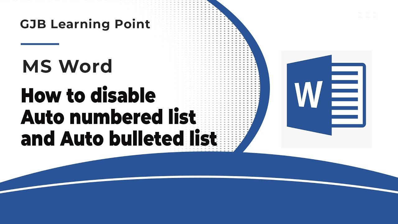 How to disable auto numbering and auto bullet in MS Word - YouTube