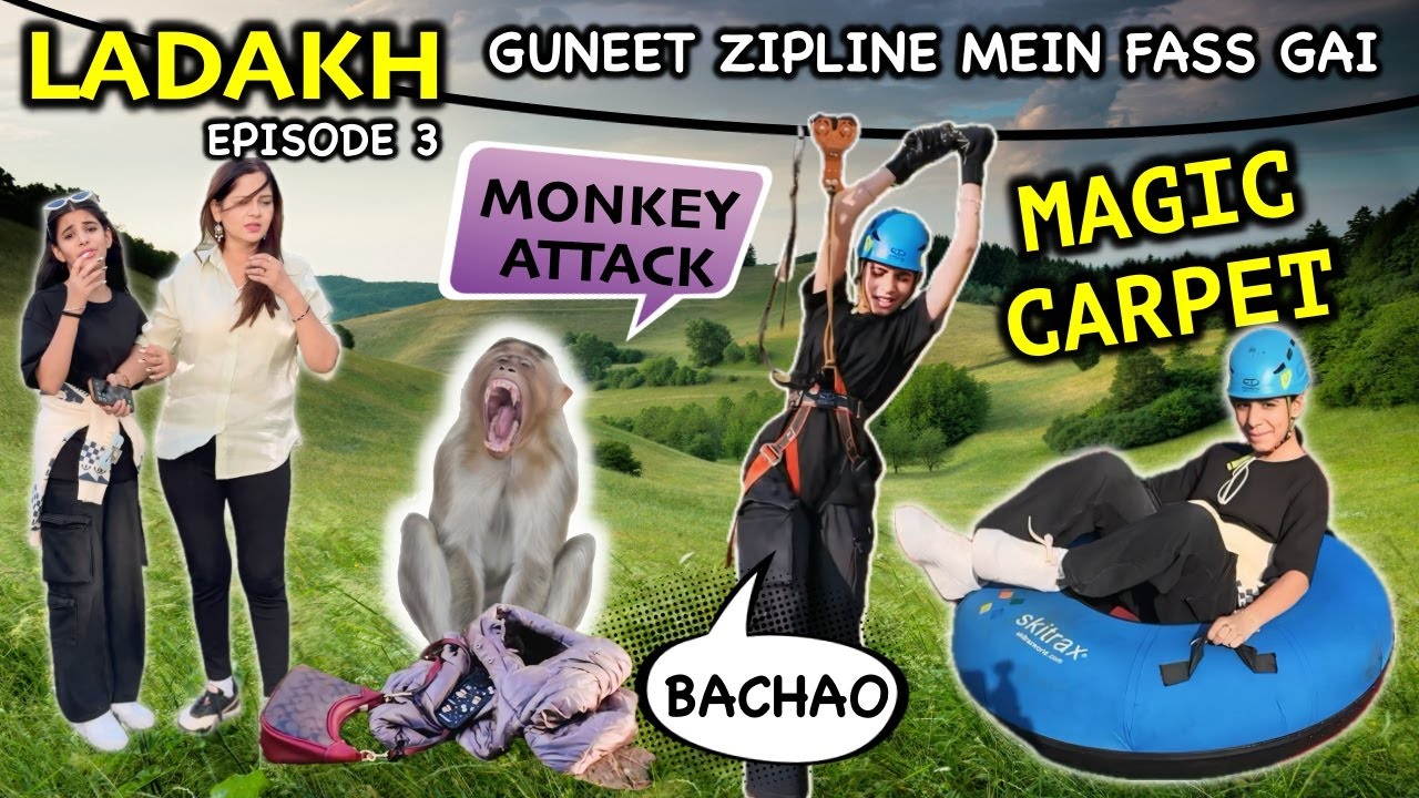 Monkey Ne Attack Kar Diya 😱 Guneet Zipline Main Fass Gai | SkyView ...
