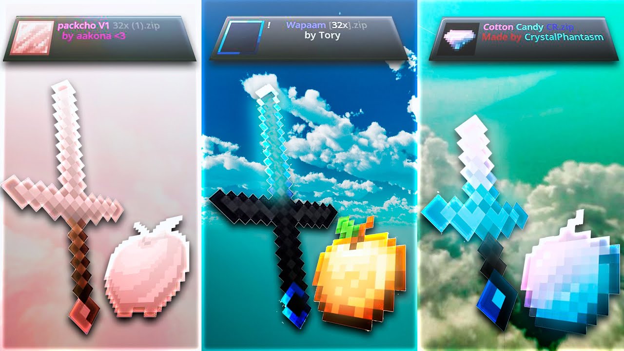 LOS 3 MEJORES TEXTURE PACK 32x para JUGAR BEDWARS en MINECRAFT | PVP 1. ...