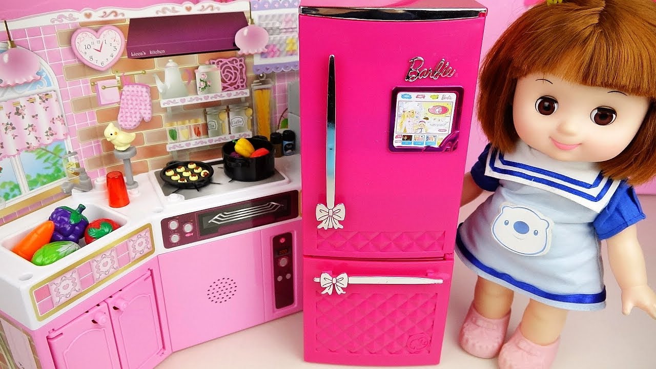 Baby doll and kitchen cooking food toys baby Doli play - YouTube