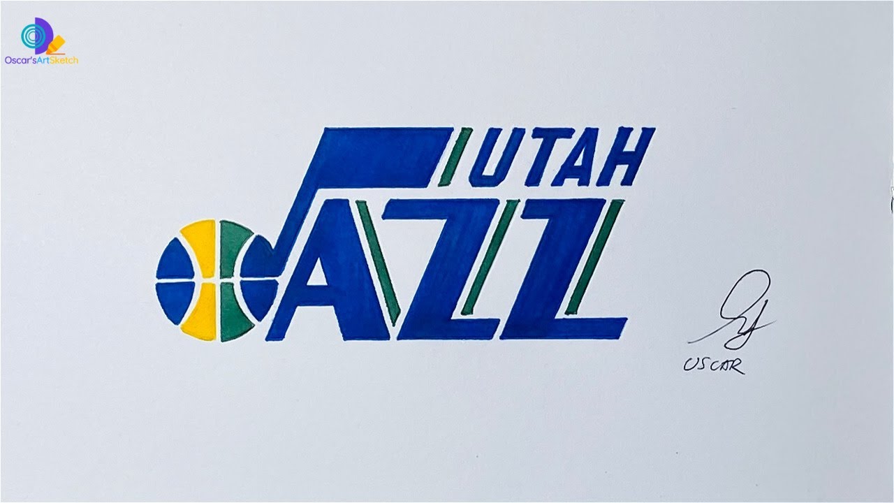 SPORTS #21: Drawing Logo of The Utah Jazz - Basketball - YouTube