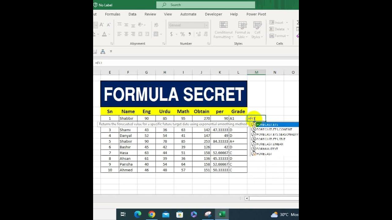 Formula Show Secret Excel Microsoftexceltips Advanceexcel Mexcel Excelsolutions Youtube