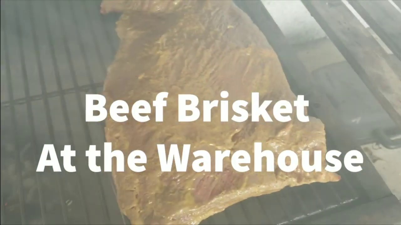 Beef Brisket at The Warehouse. Mustard Rub. Mesquite Smoke - YouTube