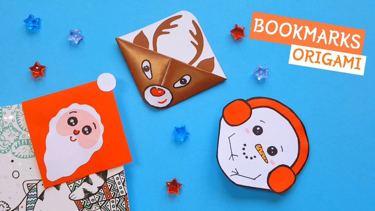 Easy origami corner bookmark 🔖🎄|| Christmas origami decorations - YouTube