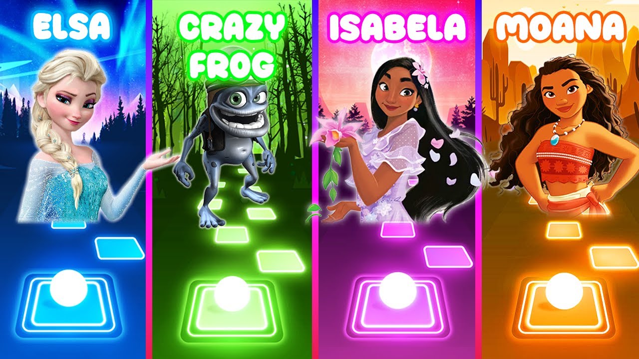 Frozen Elsa Vs Crazy Frog Vs Encanto Isabela Vs Moana - Tiles Hop EDM ...