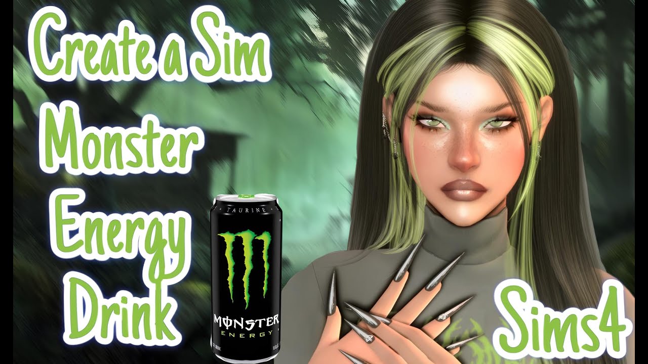 Sims 4 Create a Sim + All CCs | Monster Energy Drink 🖤🕷️ / Sims 4 Sim ...