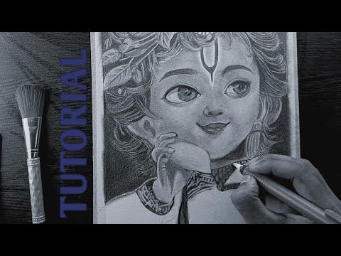 DRAWING KRISHNA JI||SHADING TUTORIAL|| PART 2 #shs_sketch_art #krishna ...