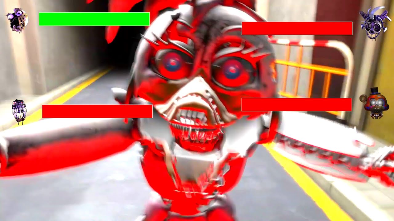 [SFM FNaF] Nightmare Security Breach vs Gregory WITH Healthbars - YouTube