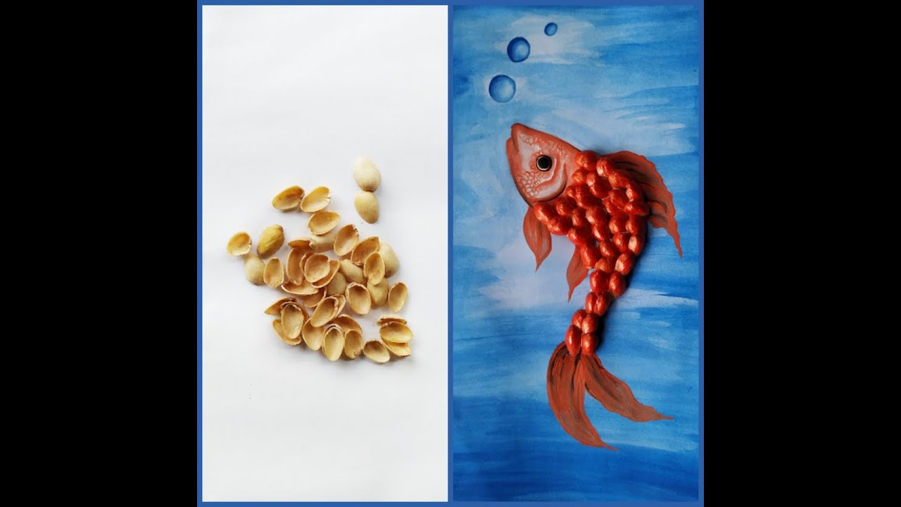 DIY pistachio shells craft/ Pistachio shells fish/DIY home decor Ideas ...