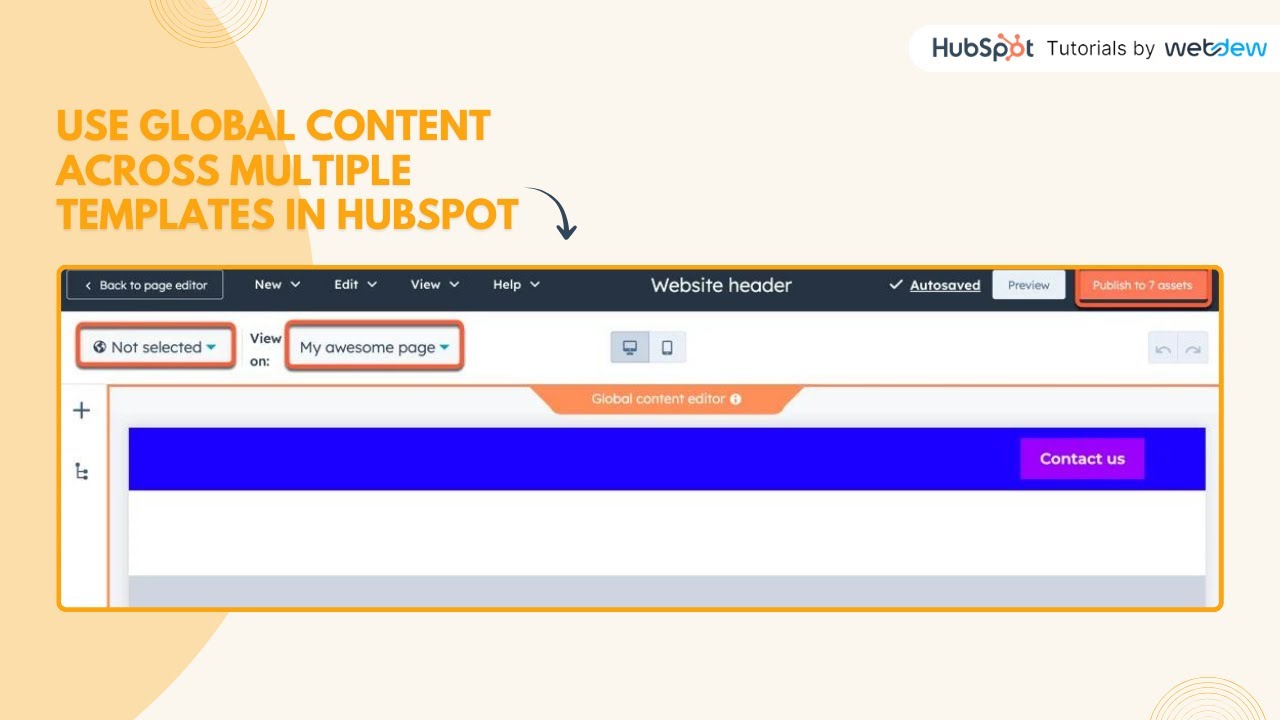 How to use global content across multiple templates in HubSpot - YouTube