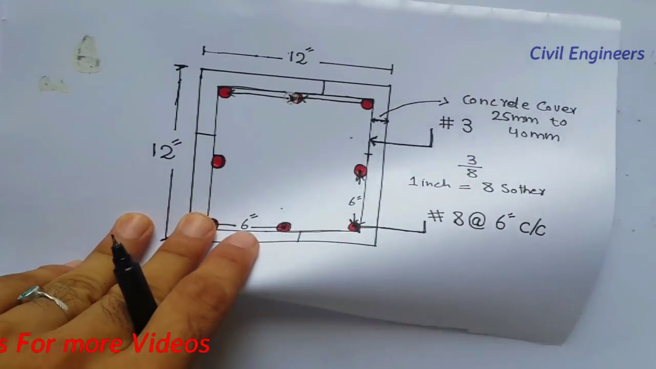 How to Study Column with Cross Section in Foundation Drawing - YouTube