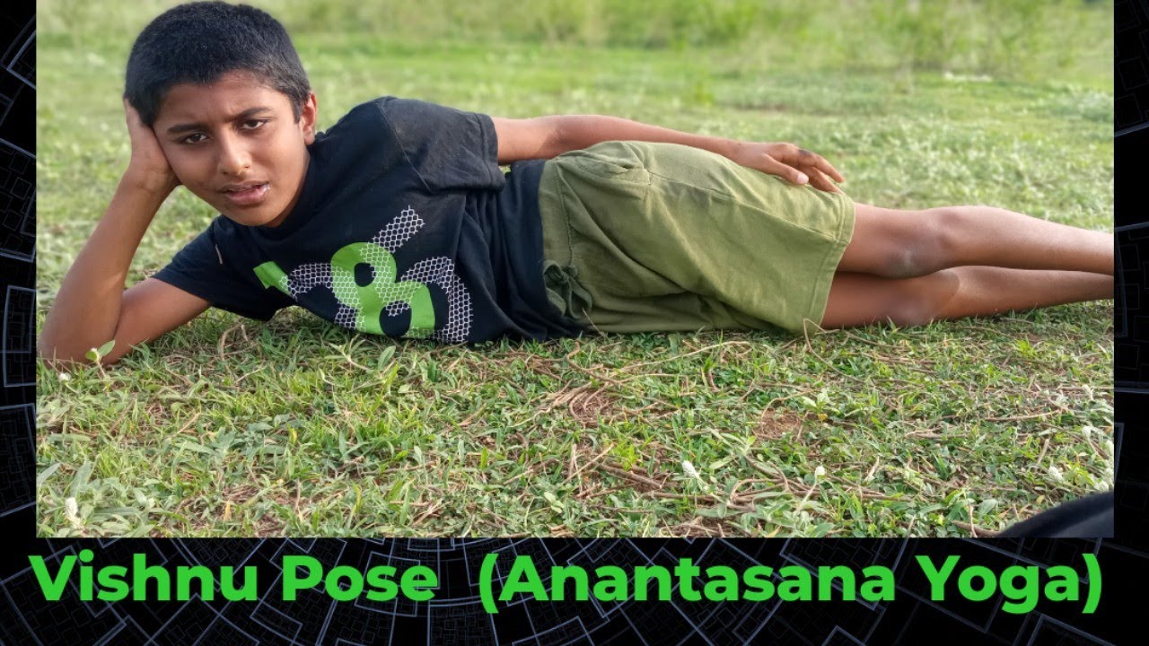 sleeping Vishnu pose Anantasana yoga by. Abi - YouTube