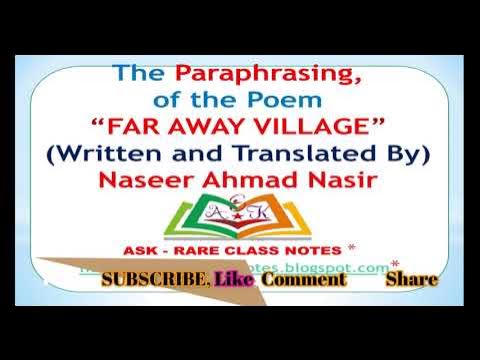 The Paraphrasing of the poem: Far Away Village #poetry #paraphrasing # ...