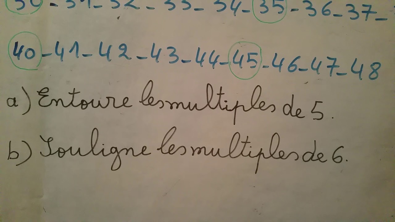 Les multiples de 5 et 6 المضاعفات مع الشرح - YouTube