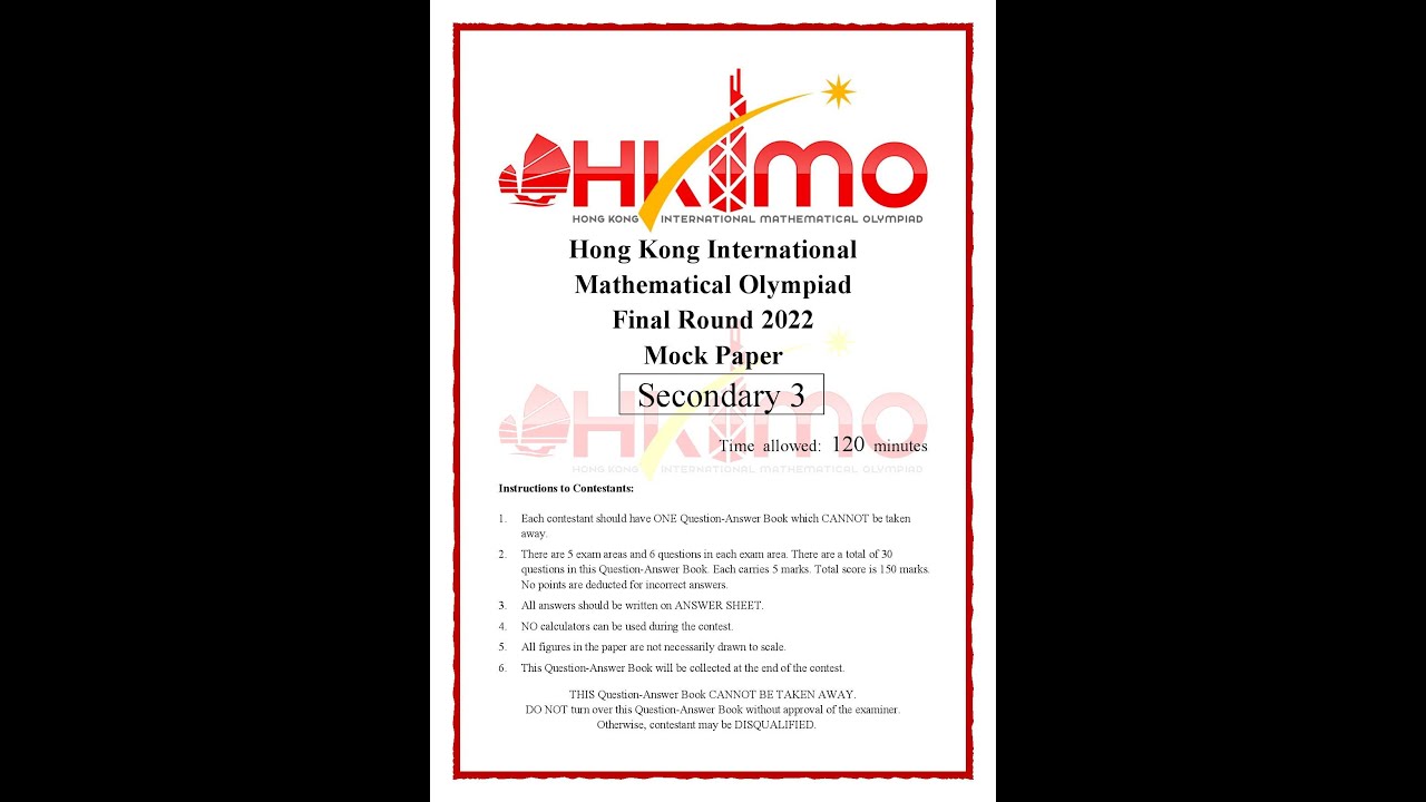 HKIMO Final 2022 Warm-Up Training Secondary 3 - YouTube