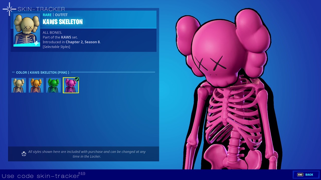 *NEW* KAWS SKELETON in Fortnite ITEMSHOP - YouTube