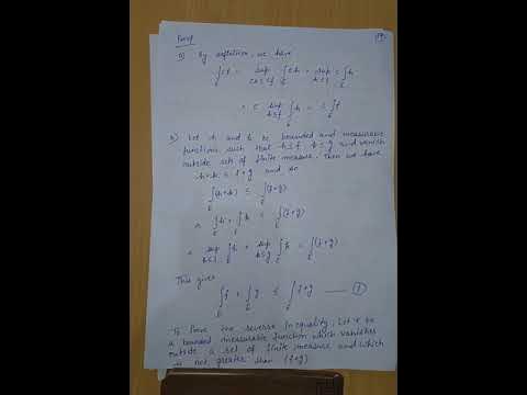 M.sc Measure theory (3) Fatou's lemma, Lebesgue integral of unbounded function - YouTube