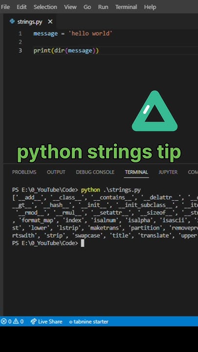 Python Strings Tips Shorts Python Pythonforeveryone Pythonprogramming Codeasbytes Youtube