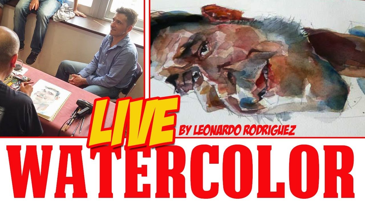 watercolor Illustration - caricature - by Leonardo Rodriguez - YouTube