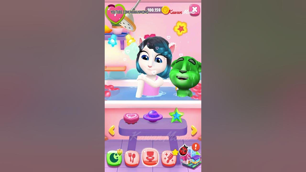My Talking Angela 2 vs my talking tom 2 || Race Use Green Soap in Bathroom - YouTube